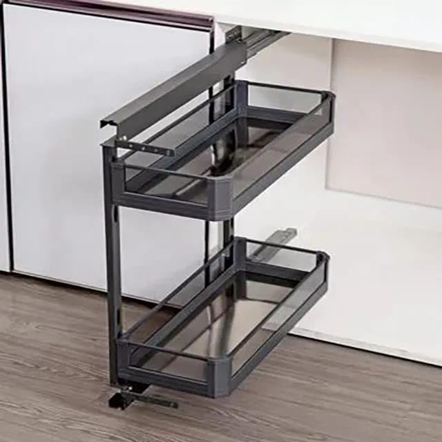 Revis Glass Bottle Pullout(250mm) for Modular Kitchen with Soft Closing ...