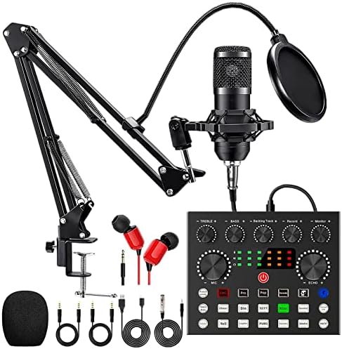 Amazon.com: V8S+BM800 Podcast Equipment Bundle,Condenser Mic Recording ...