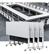 Amazon.com: Conference Room Table - 4 Pack Folding Conference Table ...