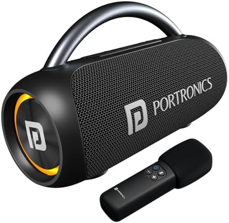 Portronics Dash 4 50W Wireless Bluetooth Party Speaker with Karaoke Mic ...