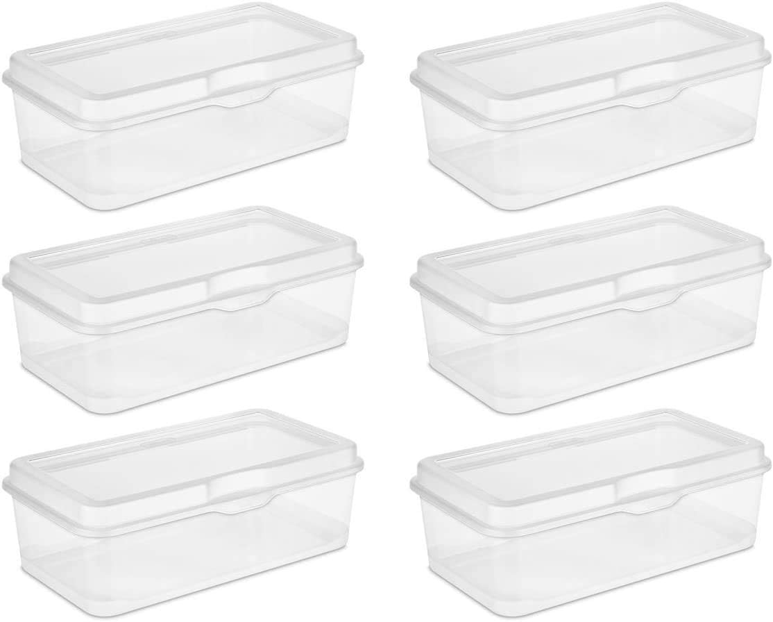 Amazon.com - Flip Top Storage Box, Clear, Large, 4.5 x 13-In.