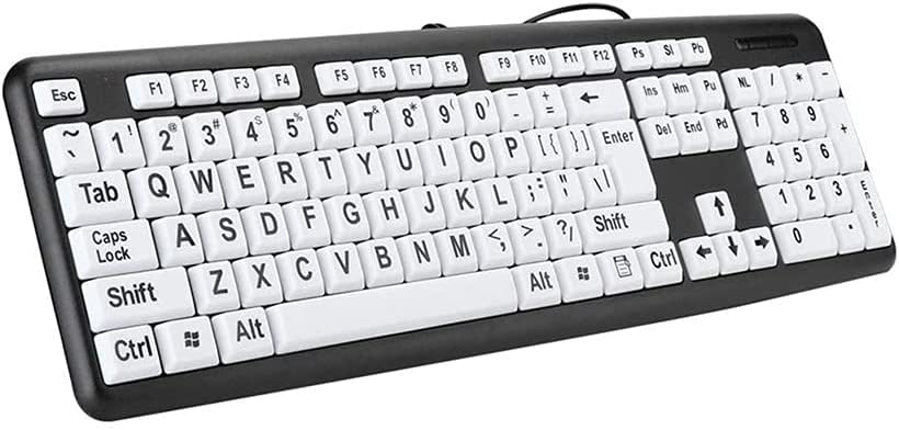 Elderly Keyboard 104 Keys Layout Keyboard Large Font Print USB Wired ...
