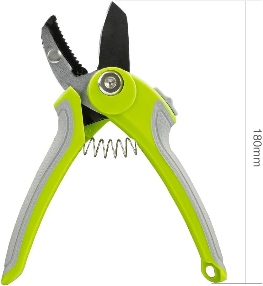 U/D Secateurs Set of 2, 18 cm Bypass Scissors and Anvil Secateurs ...