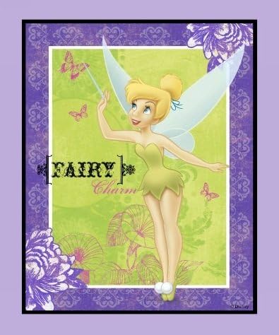 Amazon.com: Disney 44" Wide TINKERBELL Charm Cotton Fabric Panel