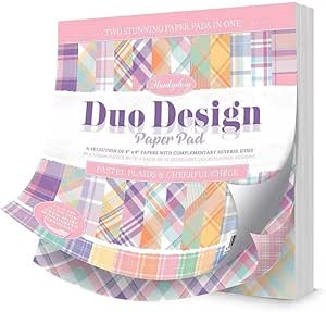 Cheerful Check and Pastel Plaid Craft Paper Pads, Dual Designs by ...