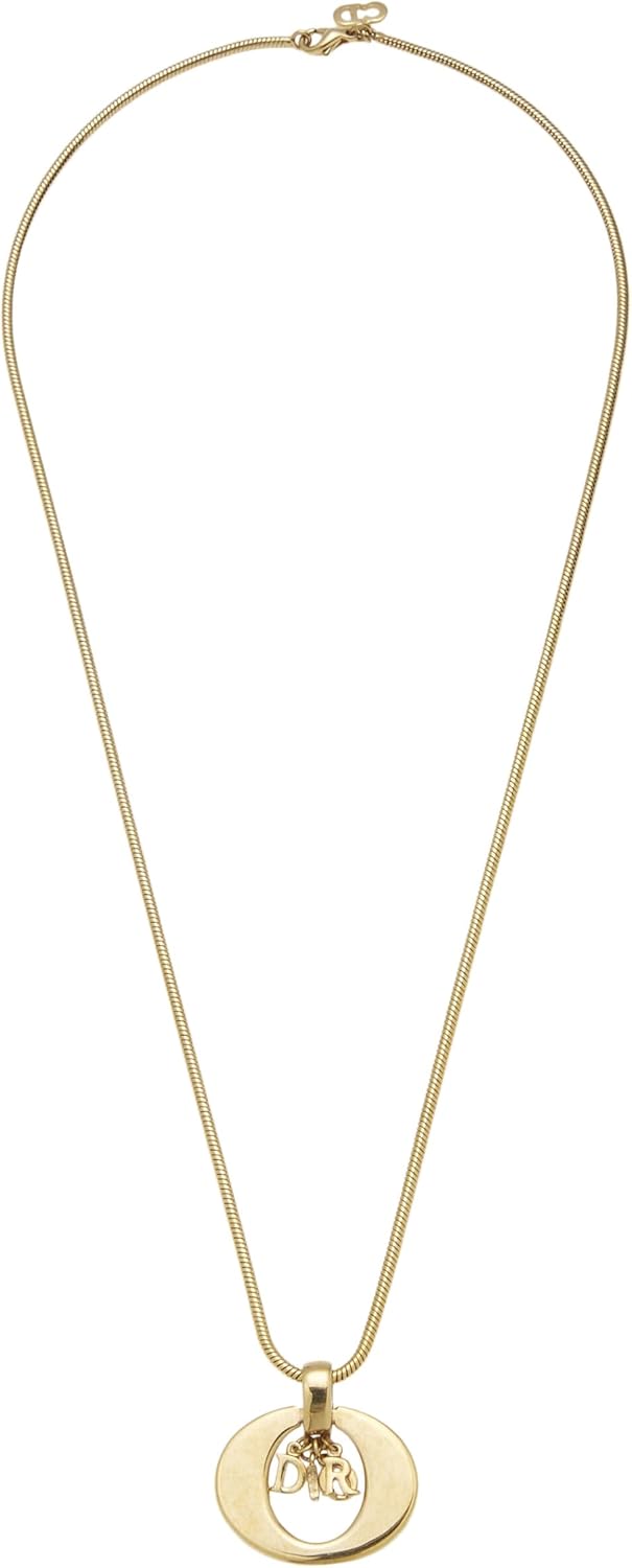 Amazon.com: Dior, Pre-Loved Gold Logo Letters Necklace, Gold : Clothing ...