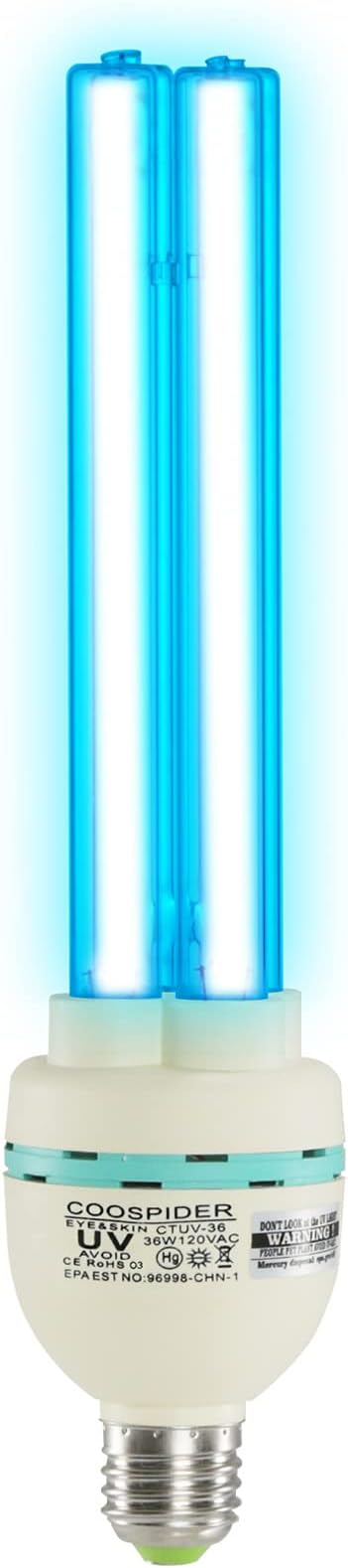 BAIMNOCM 2 Pack UVC Light Bulb Ozone Free, UV Lamp 25 Watt, 254nm ...