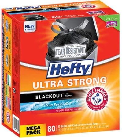 Amazon.com: Hefty Ultra Strong Tall Kitchen Trash Bags, Blackout, Clean ...