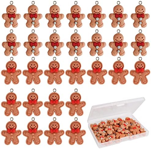 Amazon.com: Gingerbread Man Charms, DREMISI 40PCS Mini Gingerbread Men ...