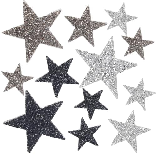 Amazon.com: 24 Pcs Star Patch, Silver Star Patches Adhesive Glitter ...