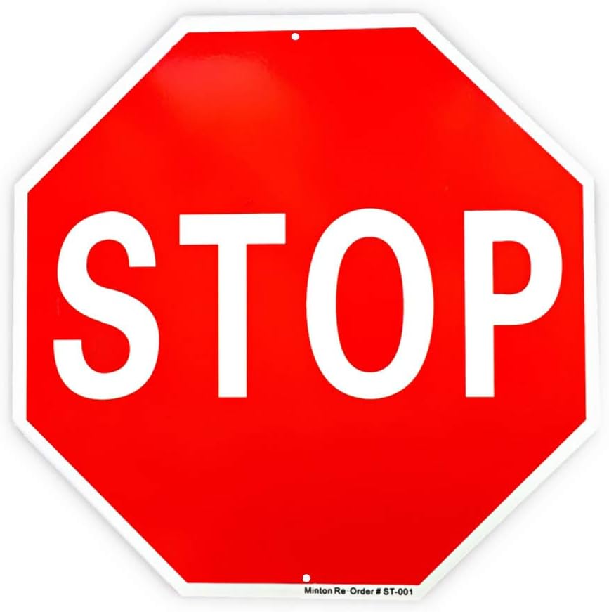 Amazon.com: Stop Sign Wall Decal Sticker Large 12x12 Inch Wall ...