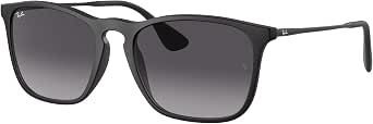 Ray-Ban RB4187 Sunglasses Bundle: RB 4187 622/8G Chris Rubber Black ...