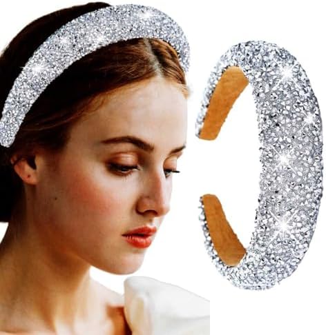 Amazon.com : Gmmidea Pearl Rhinestone Women Headband Fashion Bling ...