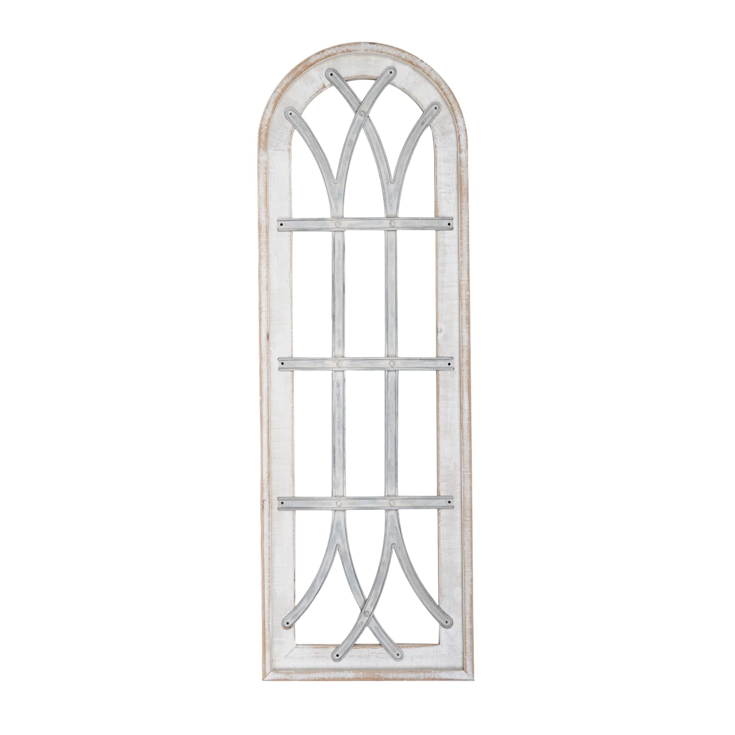 SOFFEE DESIGN 48'' Tall Arched Wooden Fake Window Frame Wall Decoration ...