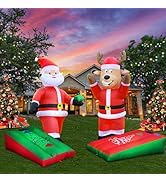 Amazon.com: 8FT Christmas in July Inflatables, Hula Santa Claus and ...