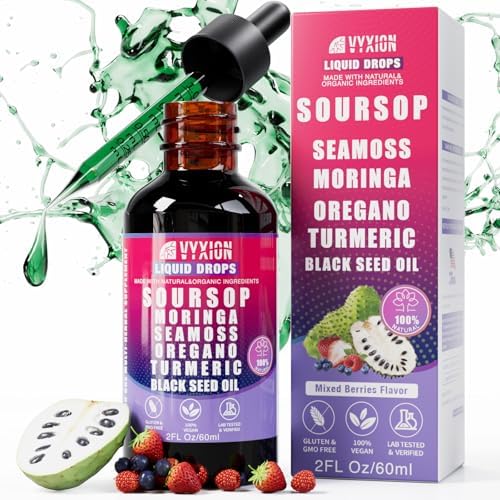 Amazon.com: Soursop Bitters Liquid Drops 10 in 1 with Sea Moss, Moringa ...