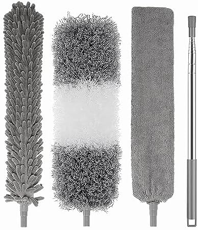 DODGE 'N WOLVES 3 In 1 Microfiber Feather Duster Bendable&Extendable ...