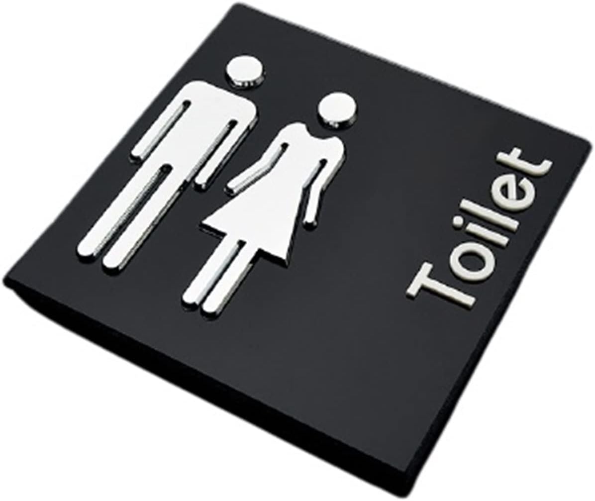 Bathroom Toilet Door Sign, Creative Wall Stickers Wc Indication Signage ...