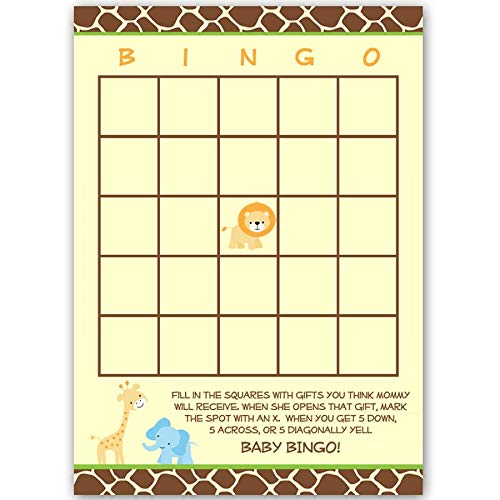 Buy Jungle Bingo Cards Safari Baby Shower Games Sprinkle Activities ...