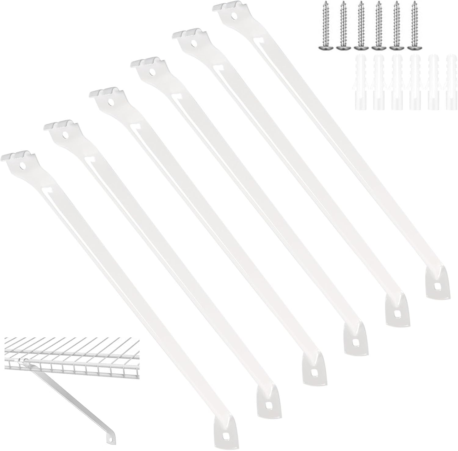 Amazon.com: 6 Pcs 16 inch Support Brackets for Wire Shelving, Wire ...