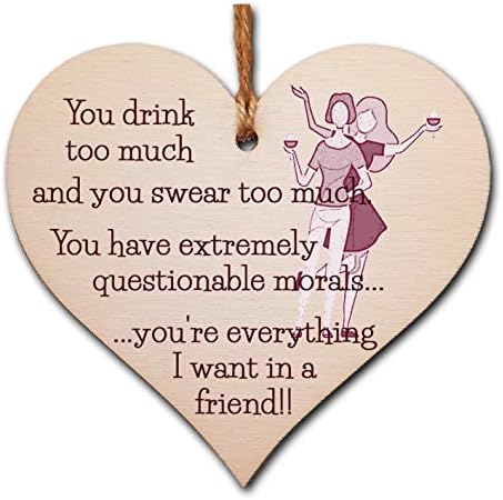 Handmade Wooden Hanging Heart Plaque Gift Perfect for your Best Friend ...