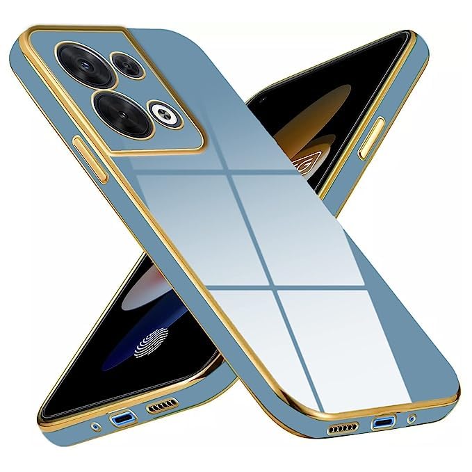 The Little Shop 6D Chrome Back Cover for Oppo Reno 8 5G with Gold ...