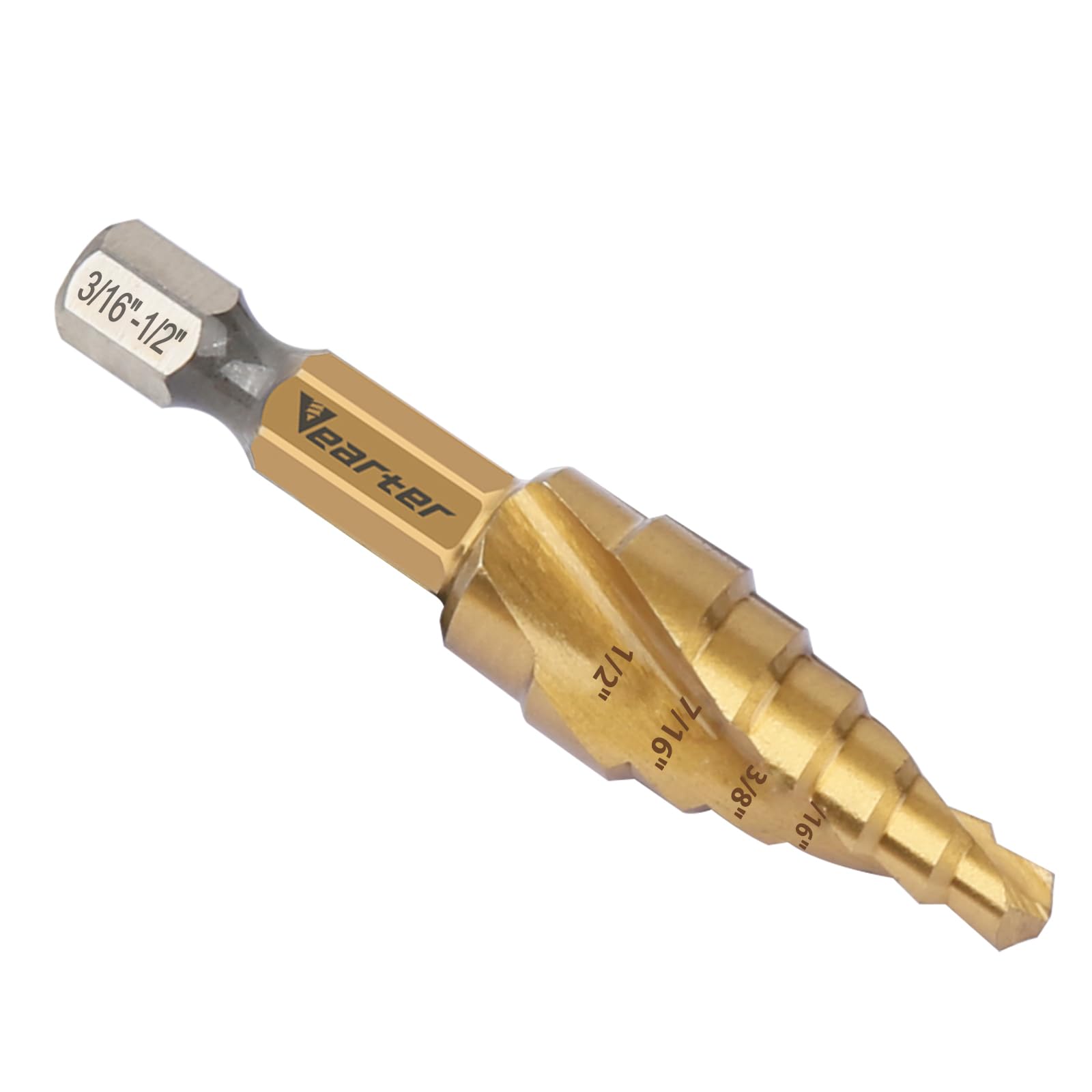 Snapklik.com : HSS Spiral Groove Double Flute Step Drill Bits, 3/16 - 1 ...
