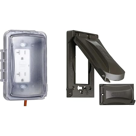 TayMac MM110C Weatherproof Single Outlet Outdoor Receptacle Cover, 5/8 ...