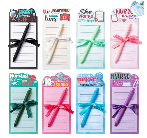 Amazon.com : ANGOLIO 8 Nurse Notepads with Pen Funny Thank You Nurse ...