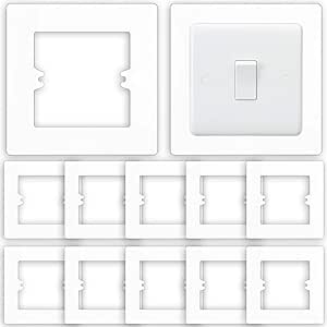 AcmeRota Single Light Switch Faceplate & Socket Panel - White 12-Pack ...