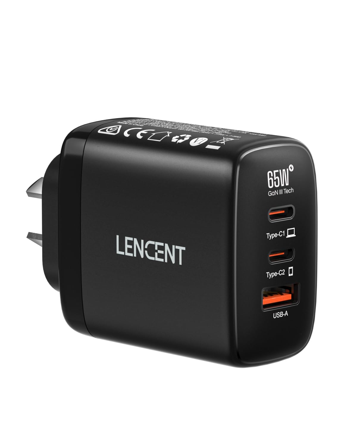 LENCENT USB C Fast Charger, 65W PD GaN3 Fast Wall Charger, 3-in-1 USB ...