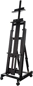 Amazon.com: Large Floor Easel, H-Frame Wooden Easel Portable Studio ...