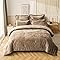 Amazon.com: Fredsure Distressed Velvet Comforter Set, 5 Pieces Gold ...