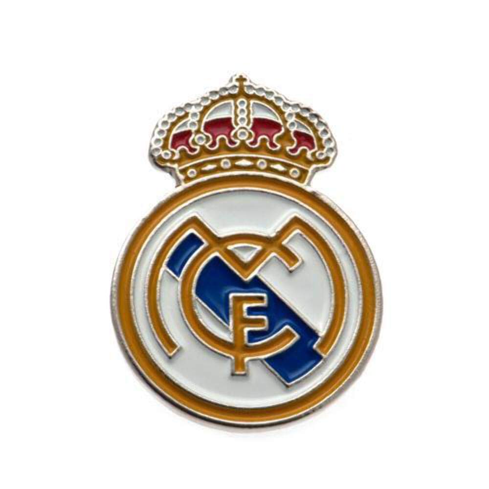 Buy Real Madrid CF Round Crest Pin Badge (One Size) (White/Blue/Gold ...