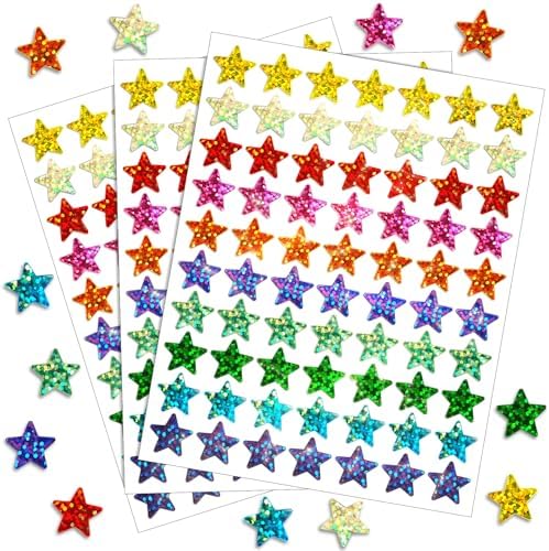 Gicare 2100 Pcs Star Stickers, 10 Assorted Colorful Reward Sticker 1 ...