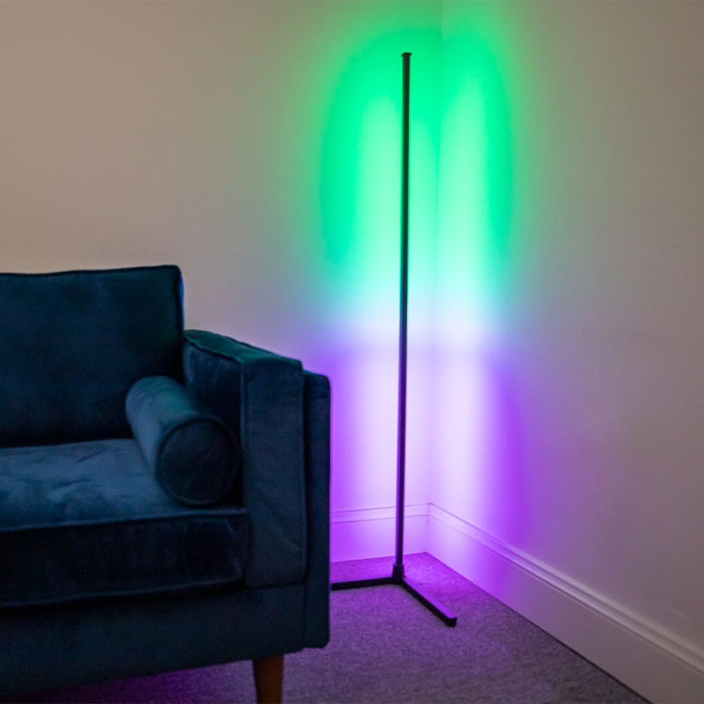 Lumen Logic 53" Color Changing RGBW LED Corner Floor Lamp (100 Lumens ...