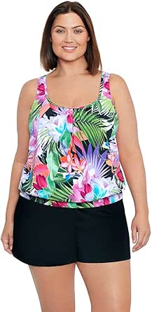 Amazon.com: Penbrooke Shape Solver Women's Plus Lush Life Shirred Neck ...