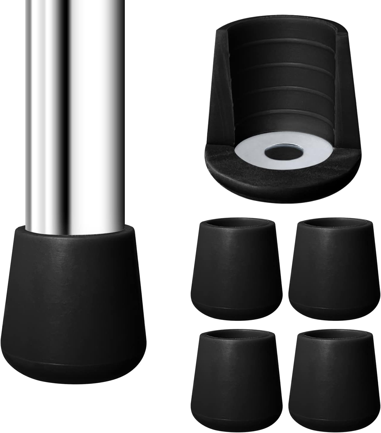 SoftTouch Rubber Leg Tip - (4 pieces), 3/4", Black - 4 Count (Pack of 1 ...