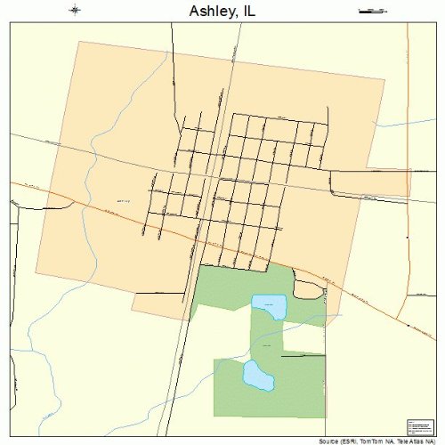 Amazon.com: Large Street & Road Map of Ashley, Illinois IL - Printed ...