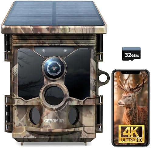 Amazon.com: Trail Camera 2 Pack 4K 64MP Solar Game Camera with 5000mAh ...