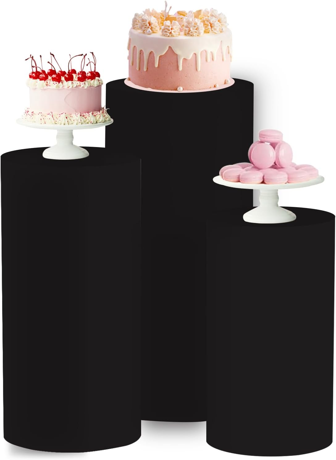 Amazon.com: AHUAWA Cylinder Stand Covers for Party 3Pcs Spandex ...