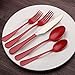 Amazon.com | Red Silverware Set, Bysta 40-Piece Stainless Steel ...