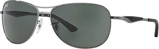 Amazon.com: Ray-Ban Men's RB3519 Aviator Sunglasses, Gunmetal/Green, 59 ...