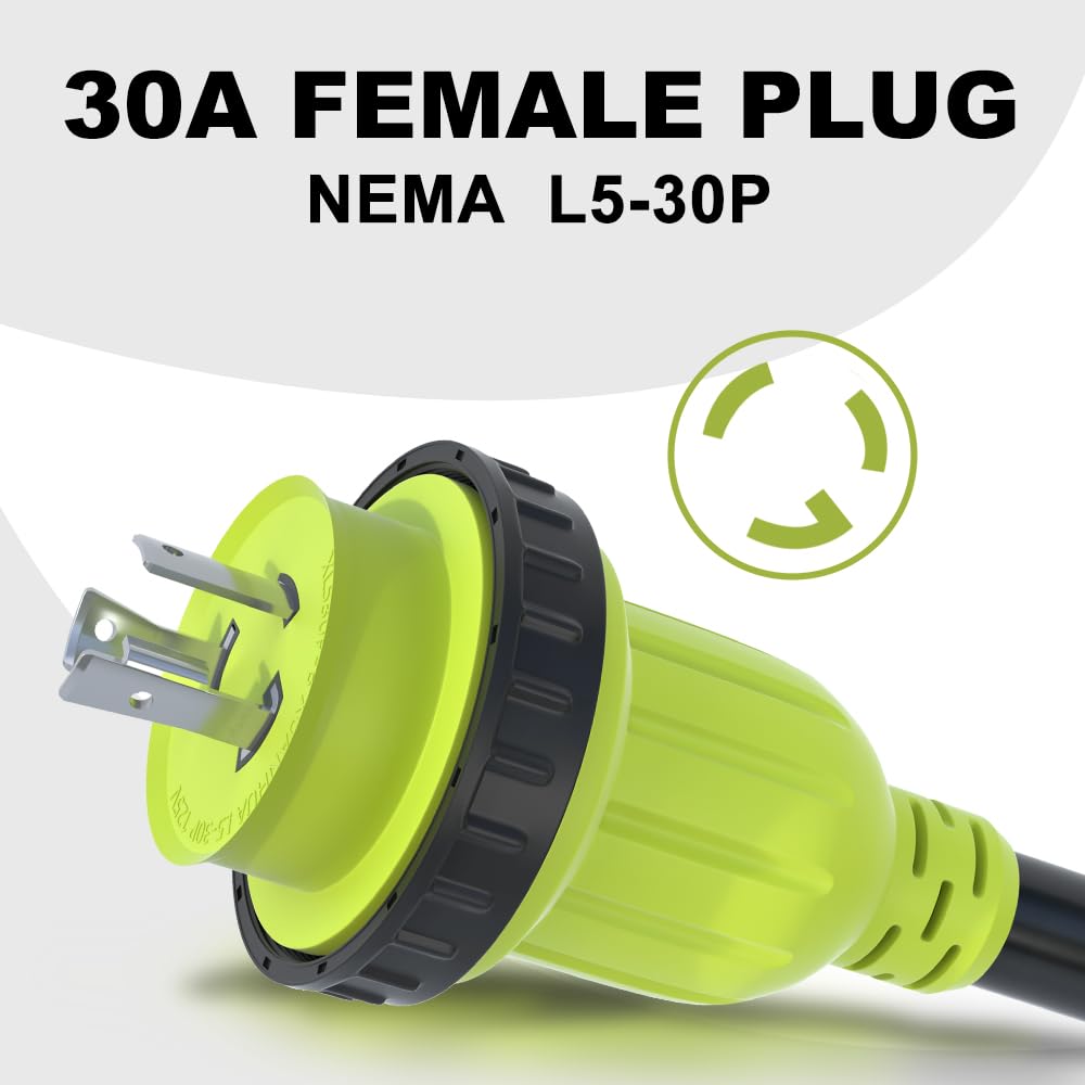 Snapklik.com : 30 Amp To 15 Amp Power Adapter, NEMA L5-30P Twist Lock ...