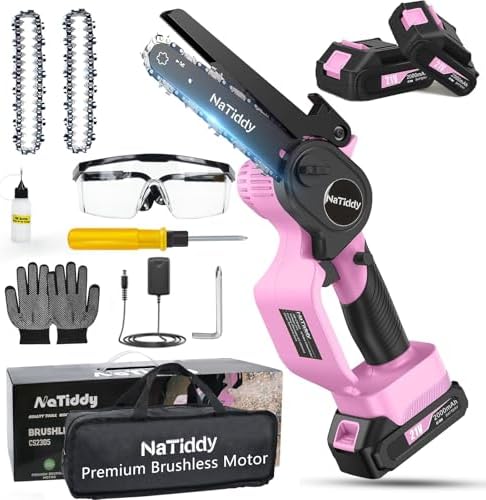 Amazon.com: Mini Chainsaw 6-Inch Battery Powered - Pink Cordless ...