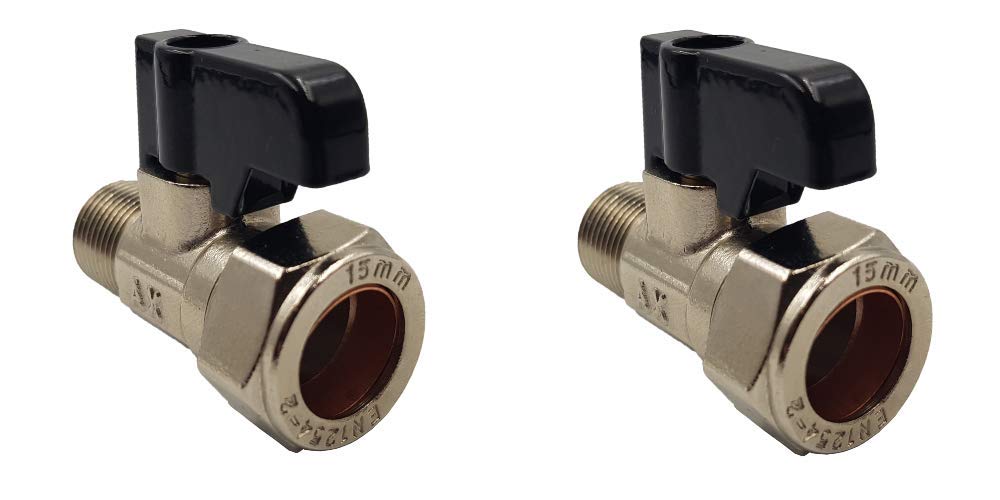 Aumix 15mm x 12mm Isolating Valve with Handle UK Compression Fittings ...