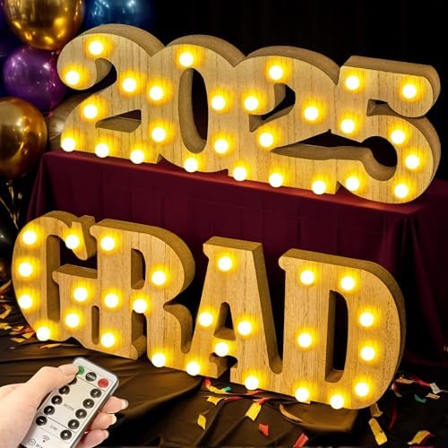 Amazon.com: 2025 Grad Letters with Lights Red Graduation Party ...
