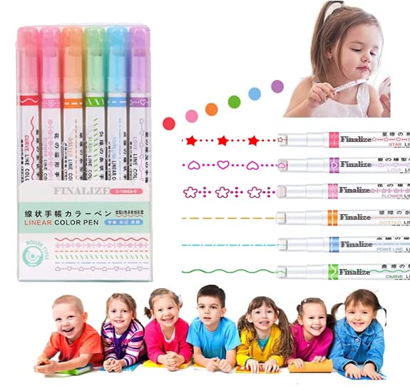 Finalize Curve Highlighter Pen Set, Linear Roller Color Pens ,Dual Tip ...