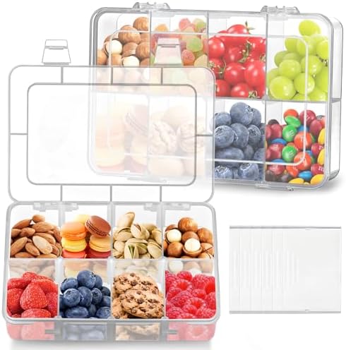 Amazon.com: P&Y 2 Pack Snack Box Container,Adjustable 2 Layers 8 ...