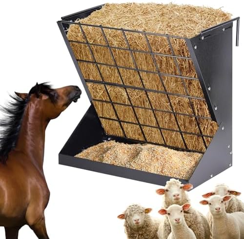 Amazon.com: 2 in 1 Wall Mount Hay Rack Duty Goat Horse Hay Feeder Rack ...